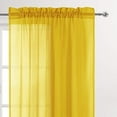 DWCN Yellow Sheer Curtains for Kitchen Windows - Rod Pocket Semi ...