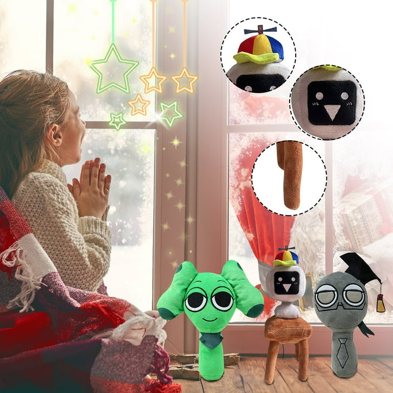 Happy Computer Kid Memes 2025 New Sprunki Plush Toy, 9 Inch Mr. Fun