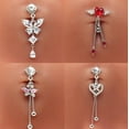 Butterfly navel ring, heart-shaped bee wing navel ring, navel stud ...