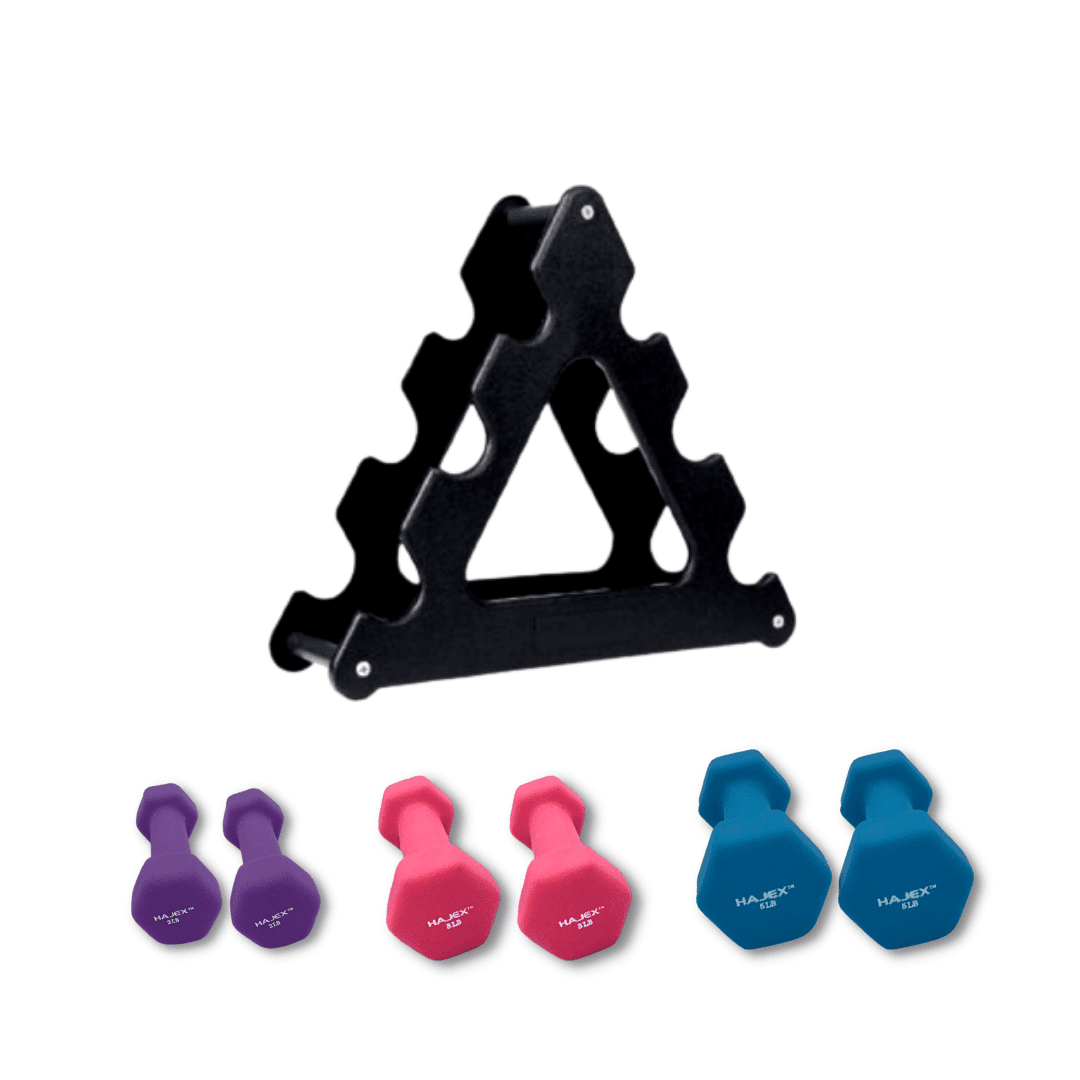 Click here for Hajex Neoprene Dumbbells Set With Rack - Pairs Of... prices