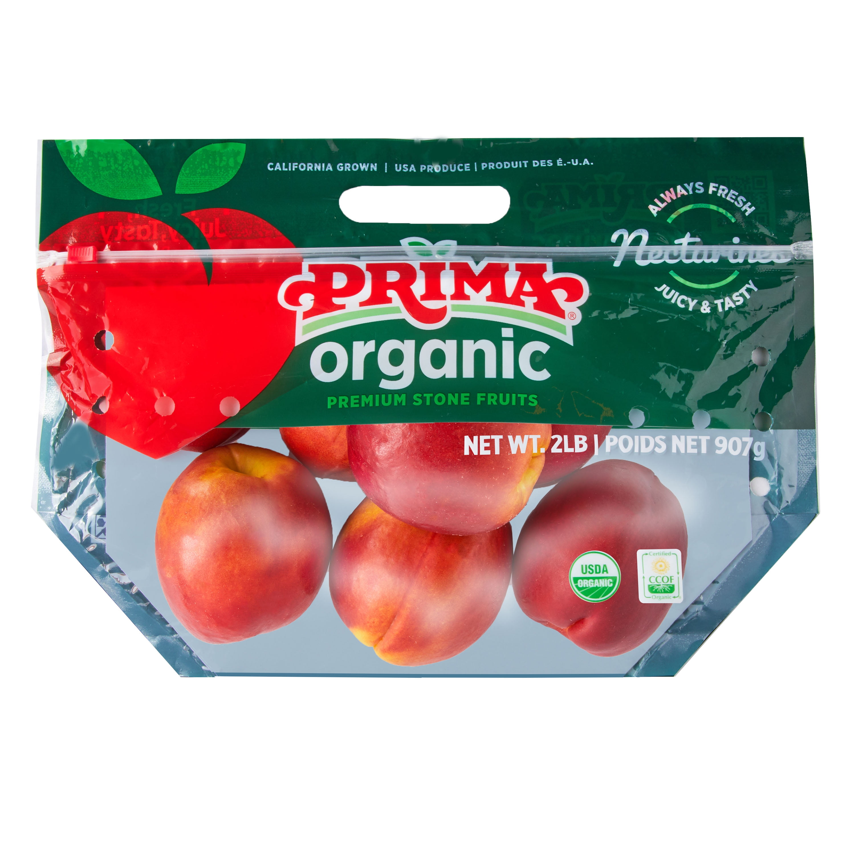 Fresh Organic Nectarines, 2 lb Bag - Walmart.com