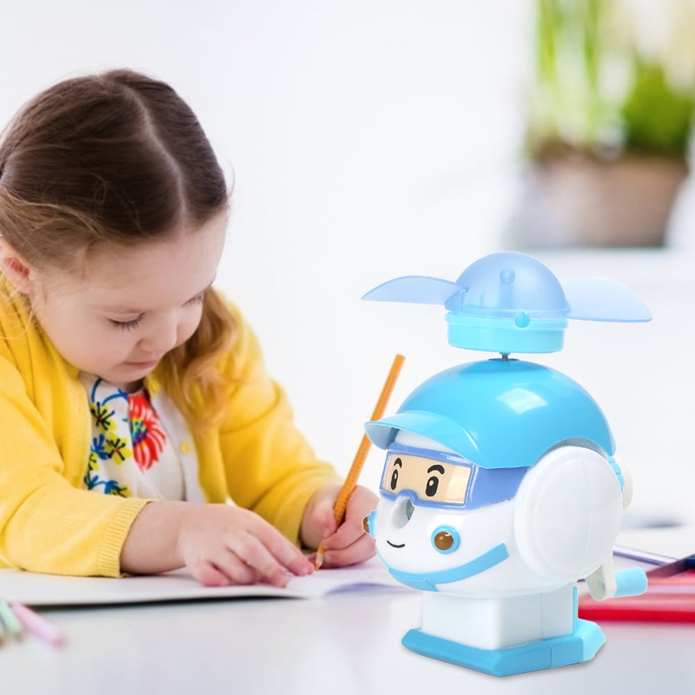 Leking Kids Hand held Manual Pencil Sharpener Cute Plastic Small Fan ...