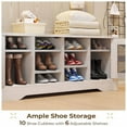 Modern White 5 In 1 Entryway Bench Coat Rack Storage For Shoes And Hall