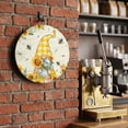 Round Metal Signs for Outside Ellow Sunflower Gnome Tin Signs Stainless ...
