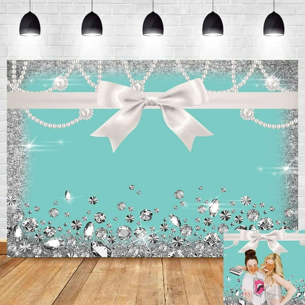 8x6ft Breakfast Blue Bow-Knot Birthday Party Photography Backdrop Sweet ...