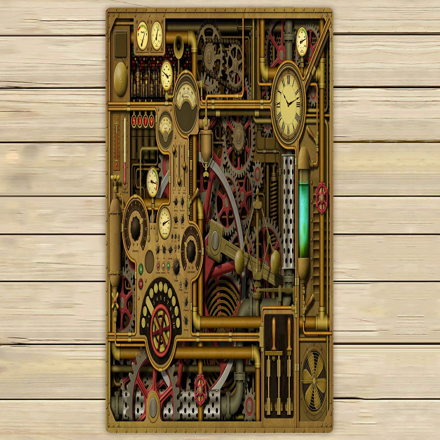 ABPHQTO Steampunk Clocks Dials Gears Cogs Pipes Towels Beach Bath Pool ...
