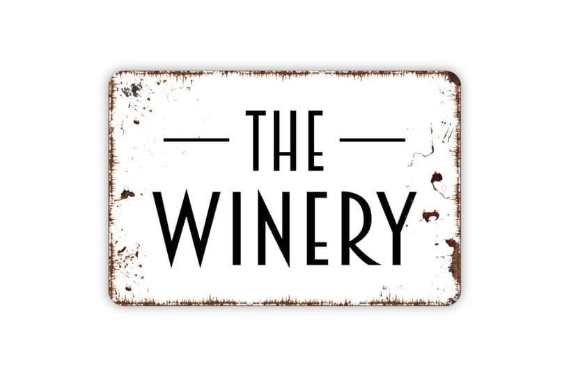 Letrero de metal The Winery Letrero de metal de estilo rústico moderno ...