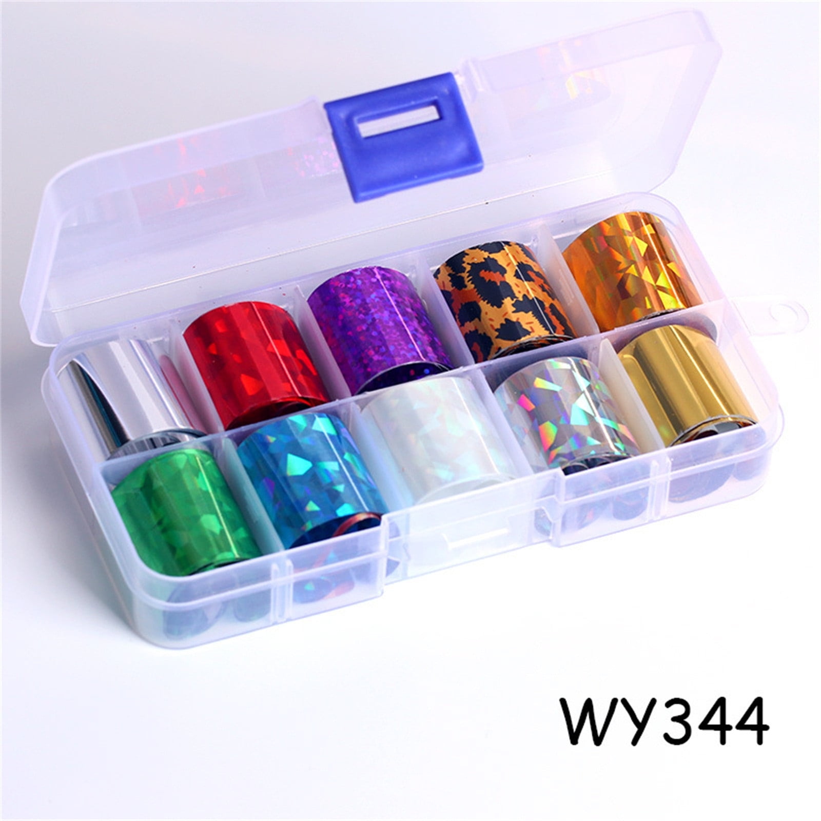 Yaman Nail stickers 10 Rolls Holographic Nail Art Transfer Foil Sticker ...