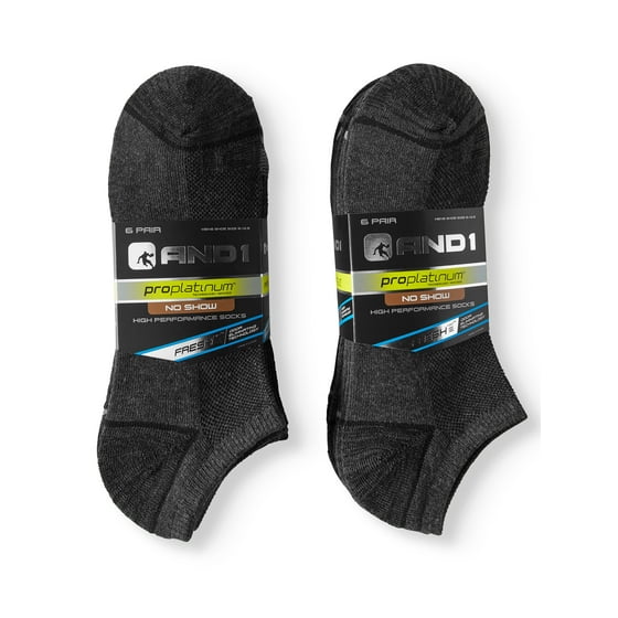 AND1 - Men's Pro Platinum No Show Socks, 12 pack - Walmart.com