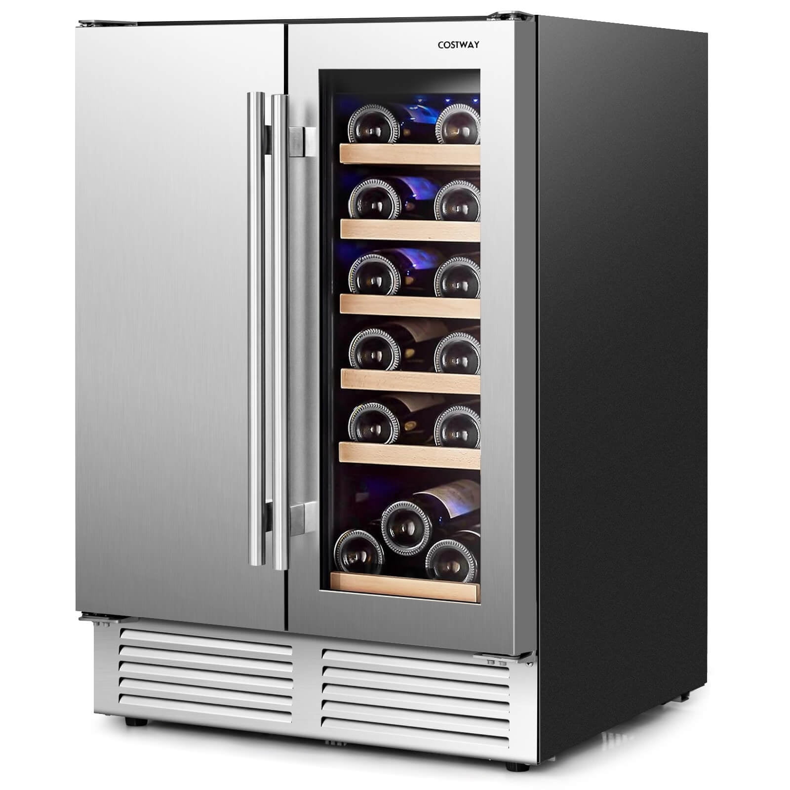 Click here for Costway 2-In-1 Beverage And Wine Cooler Free-Stand... prices