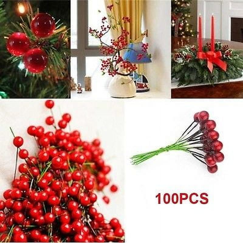 Click here for Walfront 100pcs Artificial Red Holly Berry Christm... prices