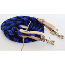 Horse Roping Western Barrel Contest Reins Nylon Braided Snap 7' Blue ...
