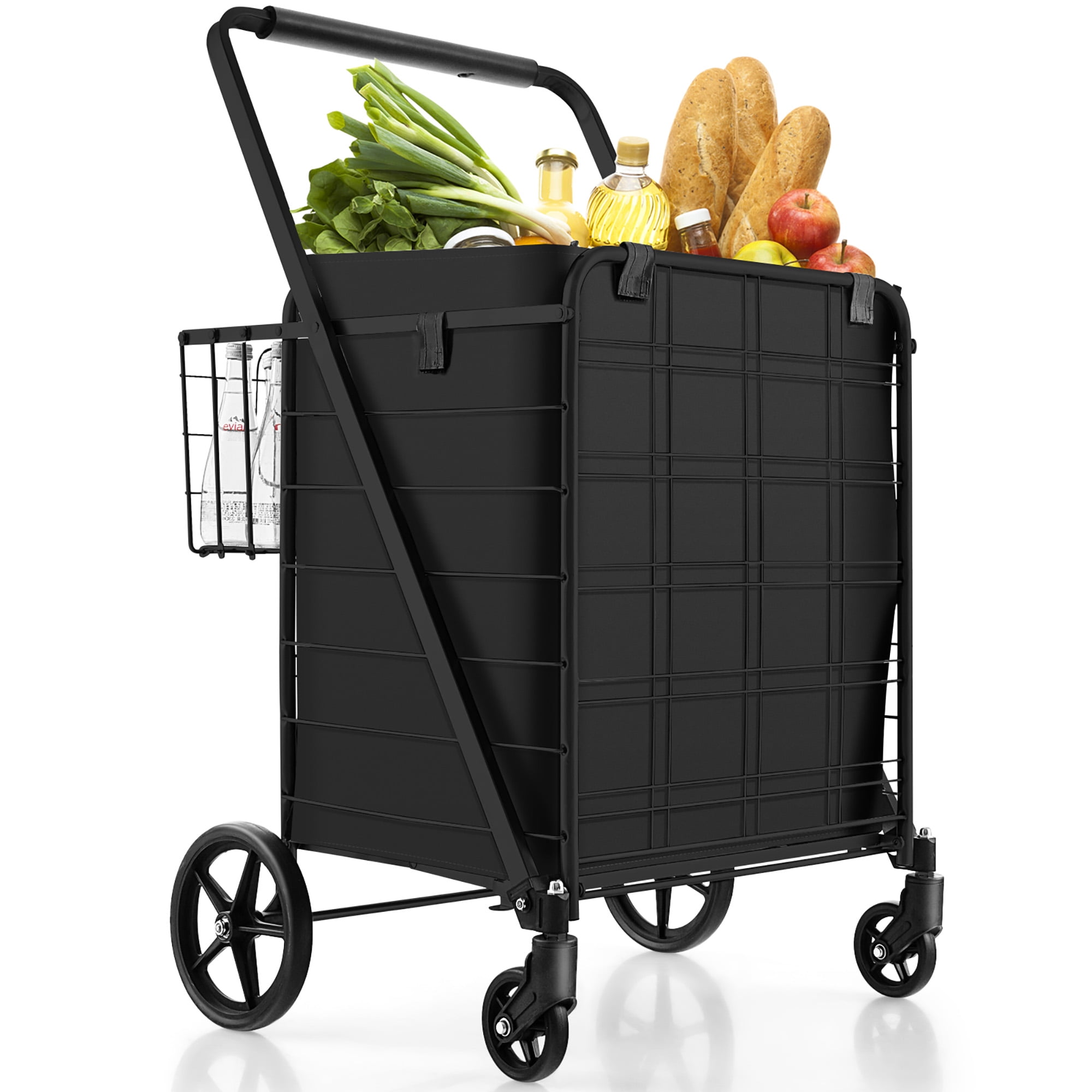 Click here for Gymax Folding Shopping Cart Jumbo Upgraded Utility... prices