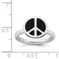 SS Polished Black Enameled Peace Sign Ring - Walmart.com