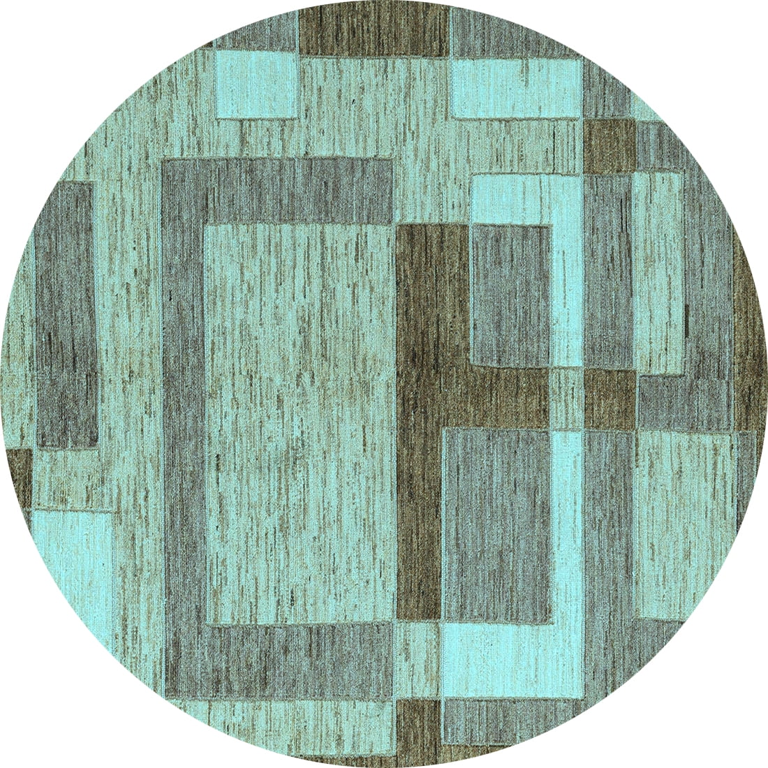 Ahgly Company Indoor Round Abstract Light Blue Modern Area Rugs, 8 ...