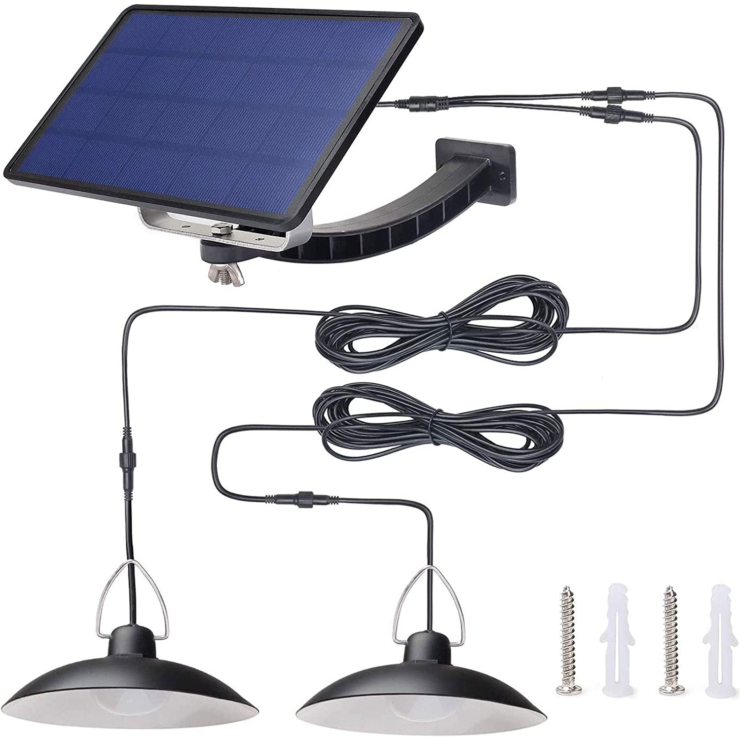 Oukaning Solar Pendant Light with Remote Control Height Adjustable ...