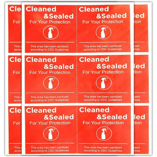 Remarkable 2"x 4" Cleaned and Sea Tamper Seal Labels Stickers for ...