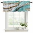 2 Pack Valances for Windows 54 x 18 Inch, Turquoise Marble Decorative ...