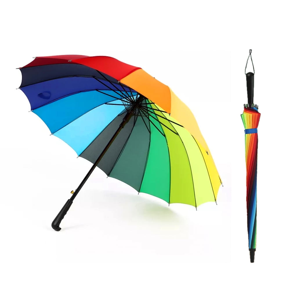 Click here for Oimzzr 16k Color Rainbow Umbrella Long Handle Auto... prices