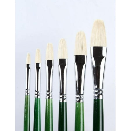 Paint Brushes for Oil Painting,Filbert Paintbrush Set 6pcs,Long Wood ...