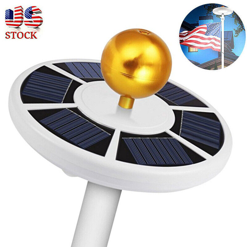 42LED Solar Powered Flag Pole Light Super Bright Night Waterproof ...