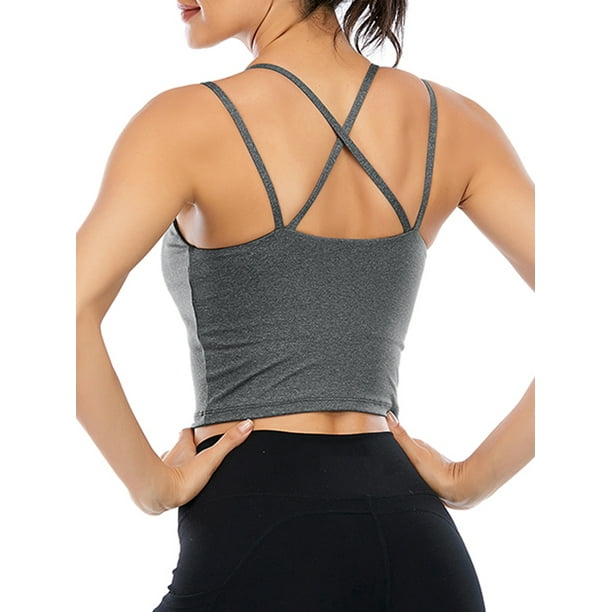 Lelinta Seamless Padded Strappy Sports Bra For Women Sexy Crisscross