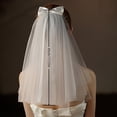 1pc, Elegant bridal veil with bow, elegant white tulle women's wedding ...