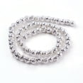 5Strand Electroplated Natural Lava Rock Bead Strands Round Bumpy Silver ...