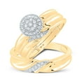 10k Yellow Gold Diamond His Hers Matching Trio Wedding Engagement ...