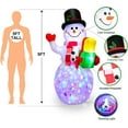 5FT Inflatable Christmas Snowman Decor-XMAS Blow Ups, Rotating LED ...
