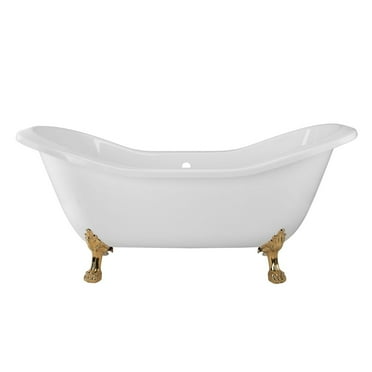 Serenity 72 Inch Acrylic Double Slipper Clawfoot Tub - Rim Faucet ...
