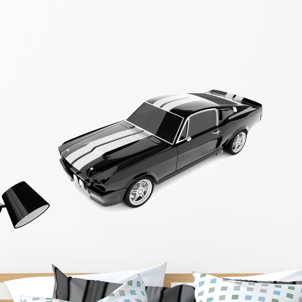 Black Classical Sports Car Wall Decal by Wallmonkeys Peel and Stick ...