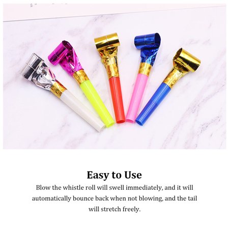 justharion 100 Pieces Blowing Dragon Whistle Colorful Whistles Kids ...