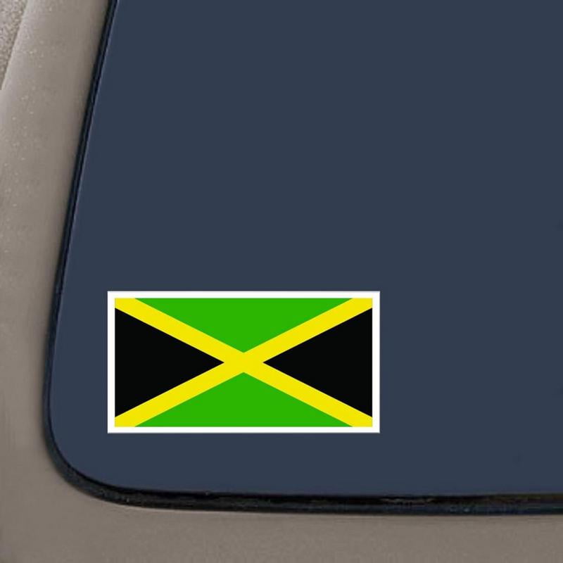 Jamaica Flag Decal Sticker | 5-Inches By 2.8-Inches | Vinyl Decal | Car ...