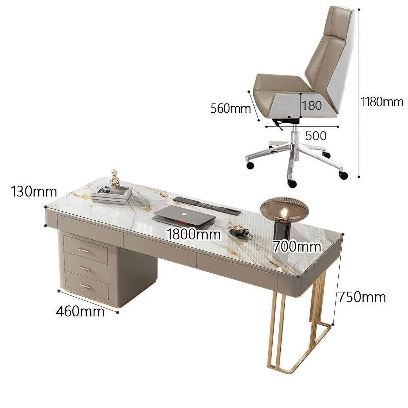Rock Slab Desk Small Apartment Scandinavian Study Luxury Office Desk ...