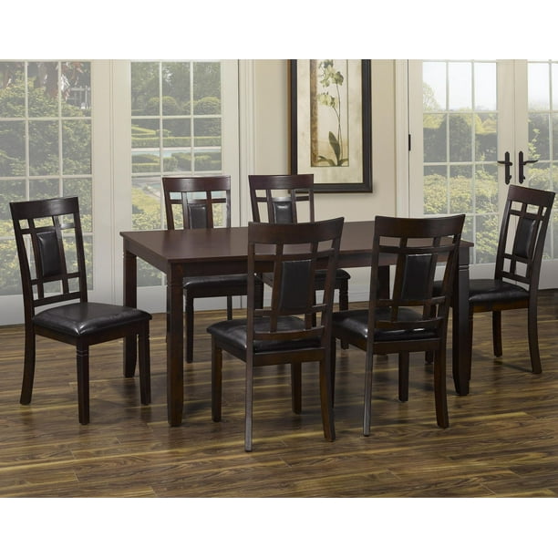 K-Living Viola 7PCS Solid Wood Dining Table Set (Table & 6 Chairs ...