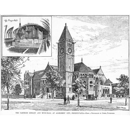 Carnegie Library, 1890. /Nthe Carnegie Library And Music Hall At ...