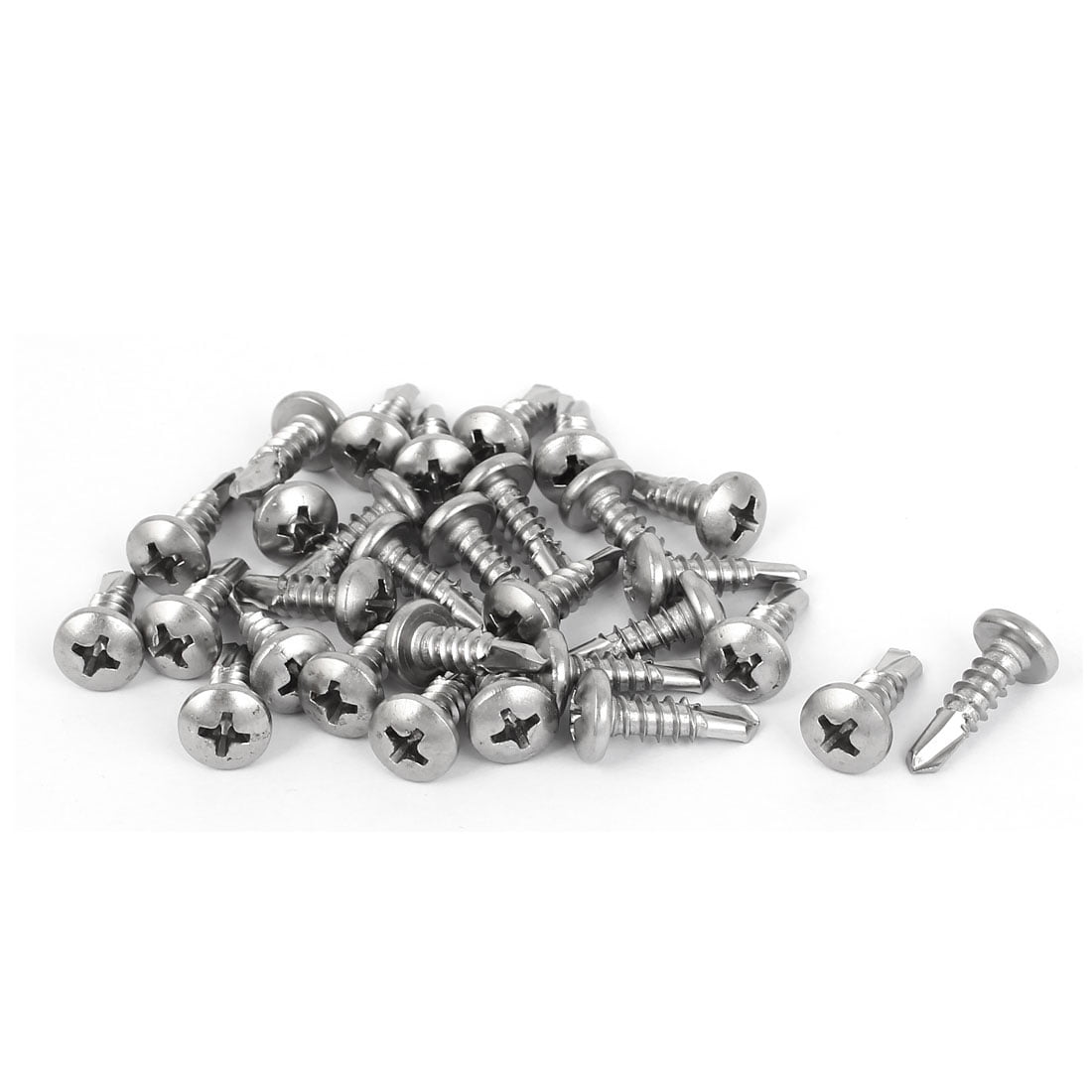 Uxcell M4.8x16mm #10 Male Thread Pan Head Self Tapping Drilling Screws ...
