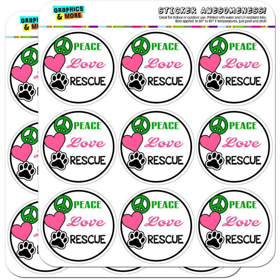 Peace Love Rescue Adopt Dogs Cats 18 2" Planner Calendar Scrapbooking ...