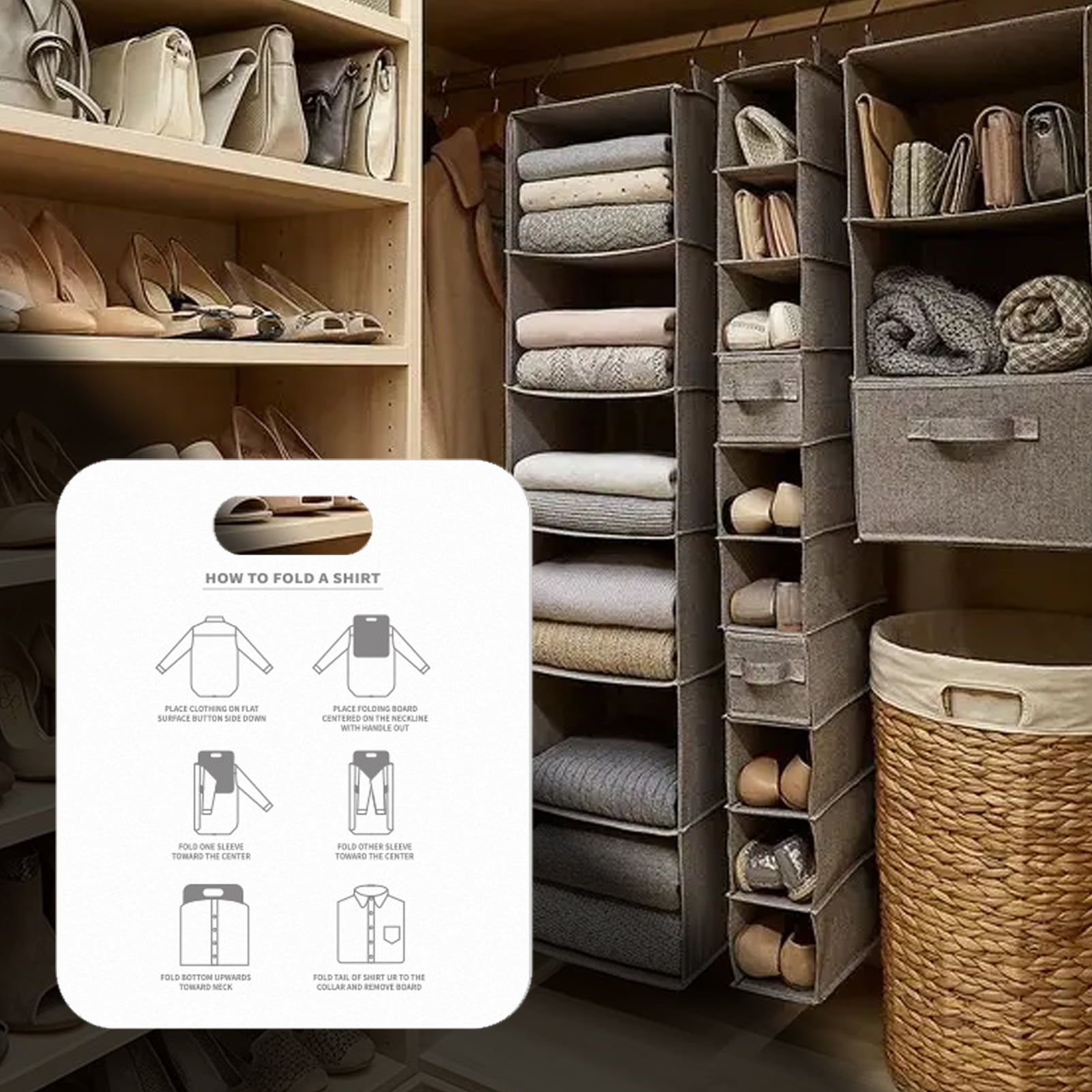 Shirt Folding Board Reusable Hanging Hole Design Space-saving Stackable ...