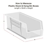 Box Partners Plastic Stack & Hang Bin Boxes 5 3/8" x 4 1/8" x 3" Clear ...