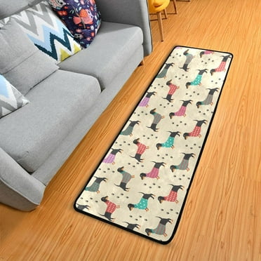 Qute Home Area Rugs 2x6-feet Non-Slip Rubber Backed Runner Rug | Grey ...