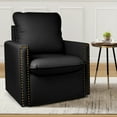 JUSTLET Black Swivel Accent Chair for Living Room & Bedroom with ...