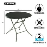 Lifetime 33 inch Round Table, Indoor/Outdoor Light Commercial Grade ...
