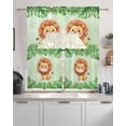 Cartoon Lion Kitchen Curtains Sets 36 Inch Length with Valance, Summer ...