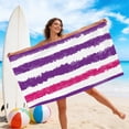 Double Sided Velour Microfiber Beach Towel, Large Sand Free Quick Dry ...