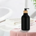 Black Soap Dispenser, 2 Pack Hand Soap Dispenser Bathroom with Bamboo ...