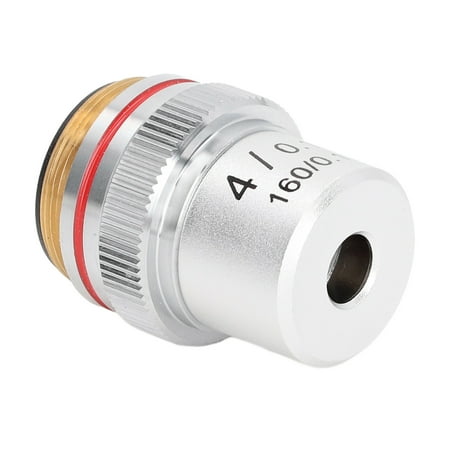 Microscope Objective, 4X Standard Size Microscope Objective Lens Brass ...