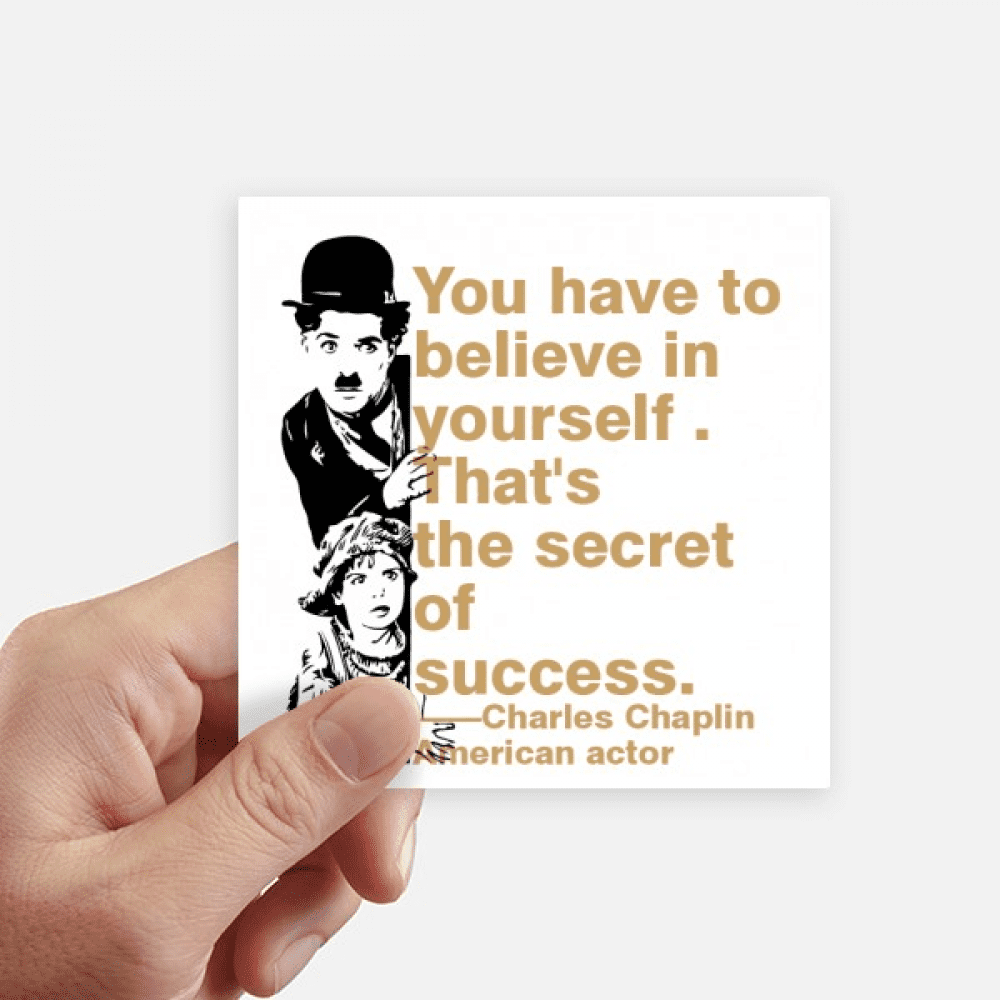 Chaplin Believes Actors Art Deco Fashion Sticker Square Waterproof ...