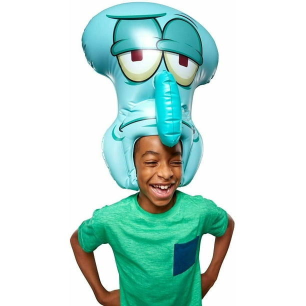 Nickelodeon Squidward Spongehead Inflatable Hat Blue Halloween Costume ...